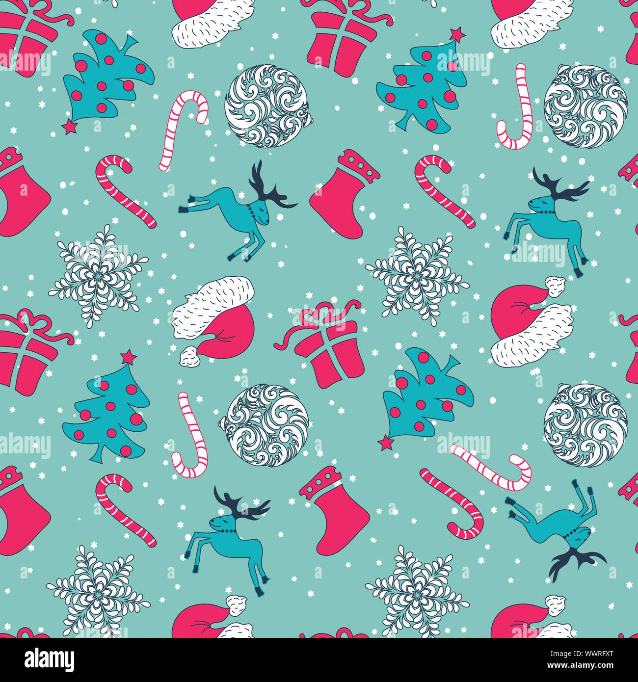 Christmas Seamless Pattern Stock Photo - Alamy