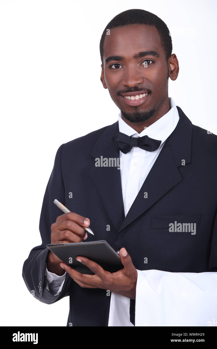Silver service waiter taking order hi-res stock photography and images ...