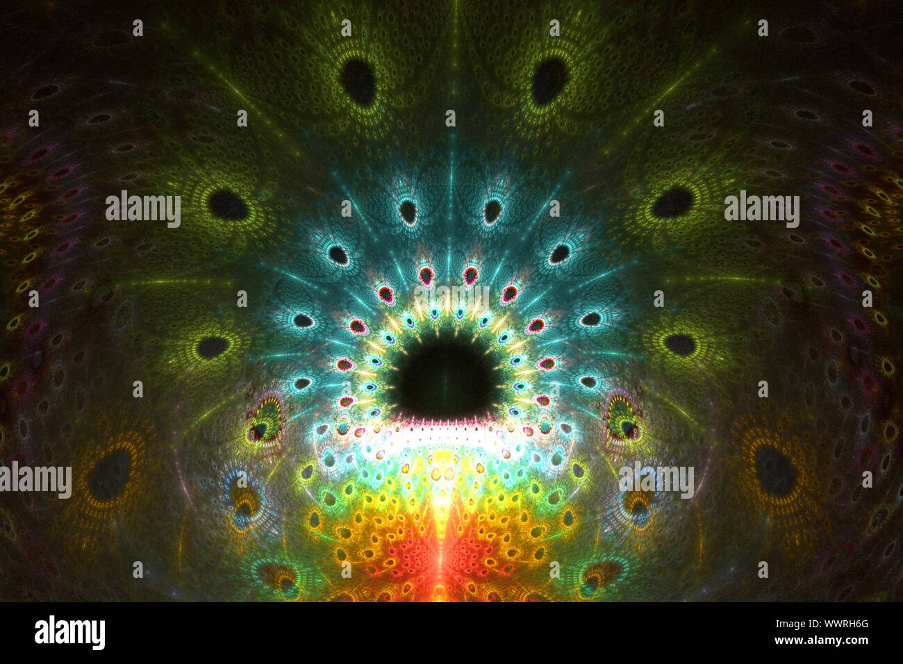 Fractal illustration : the peacock's Tail Stock Photo - Alamy