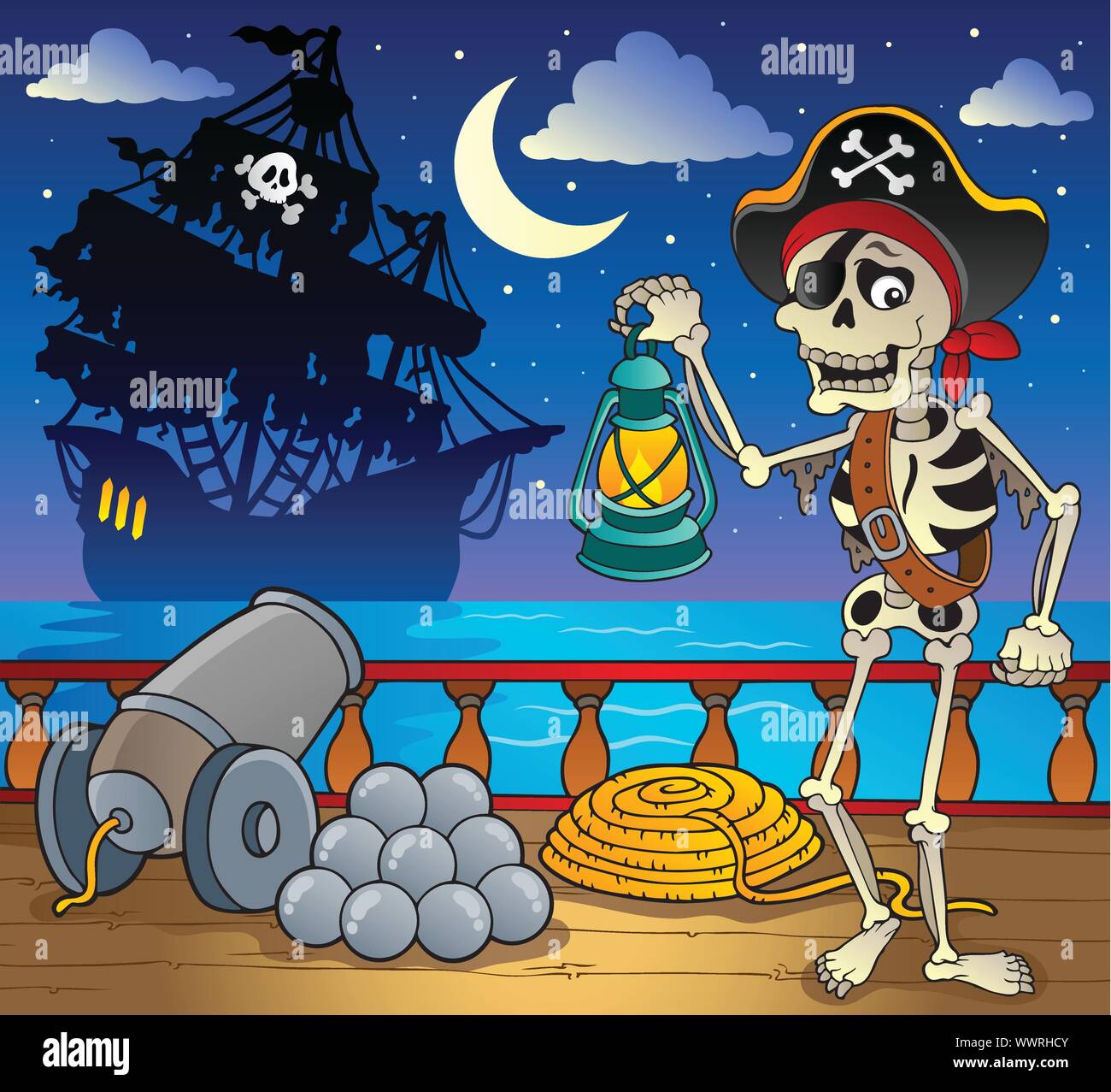 Pirate ship deck theme 7 Stock Vector Image & Art - Alamy