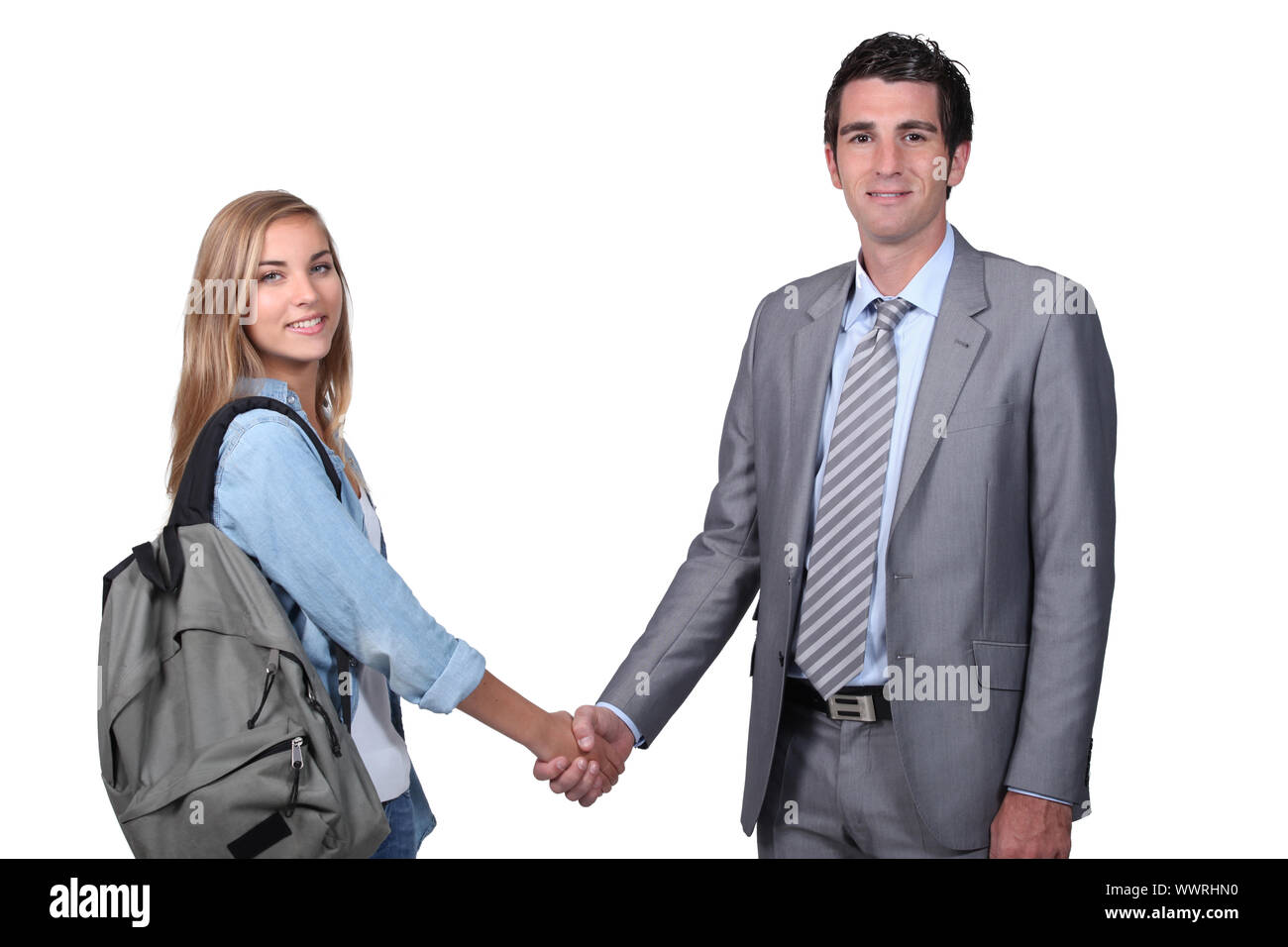 Student shaking hands with teacher hi-res stock photography and images ...