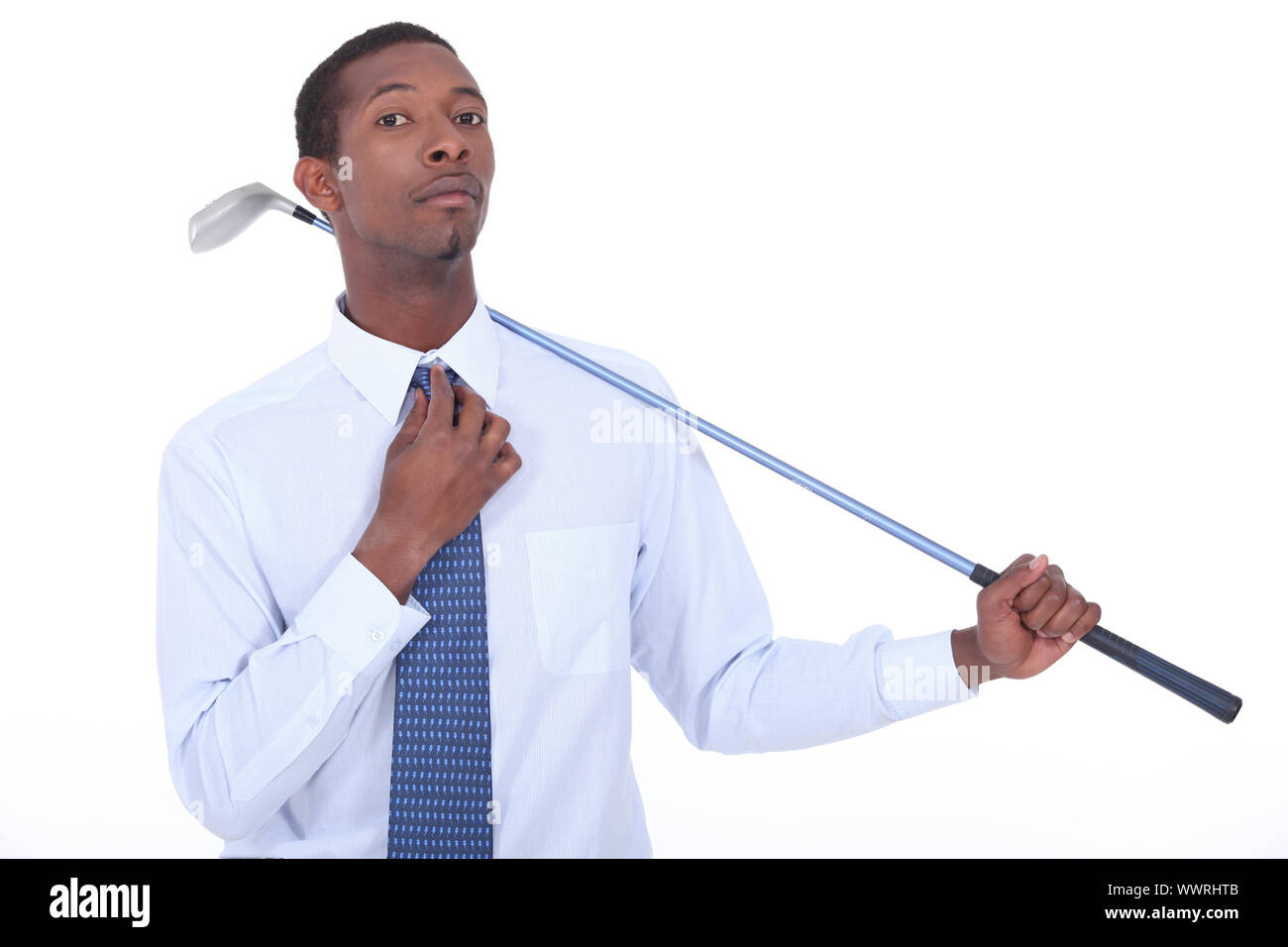 African man holding golf club hi-res stock photography and images - Alamy
