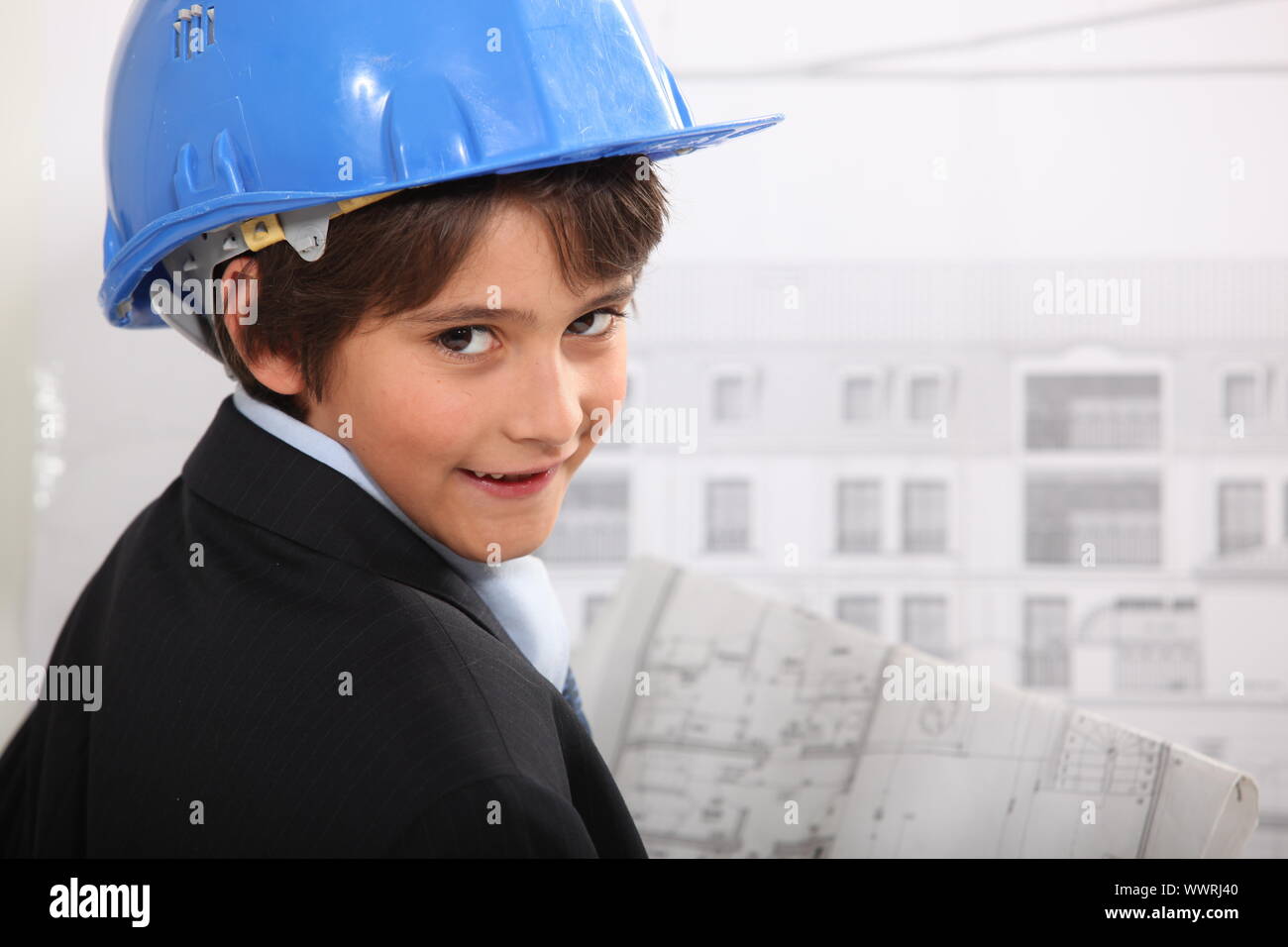 Little boy dressed as architect Stock Photo - Alamy
