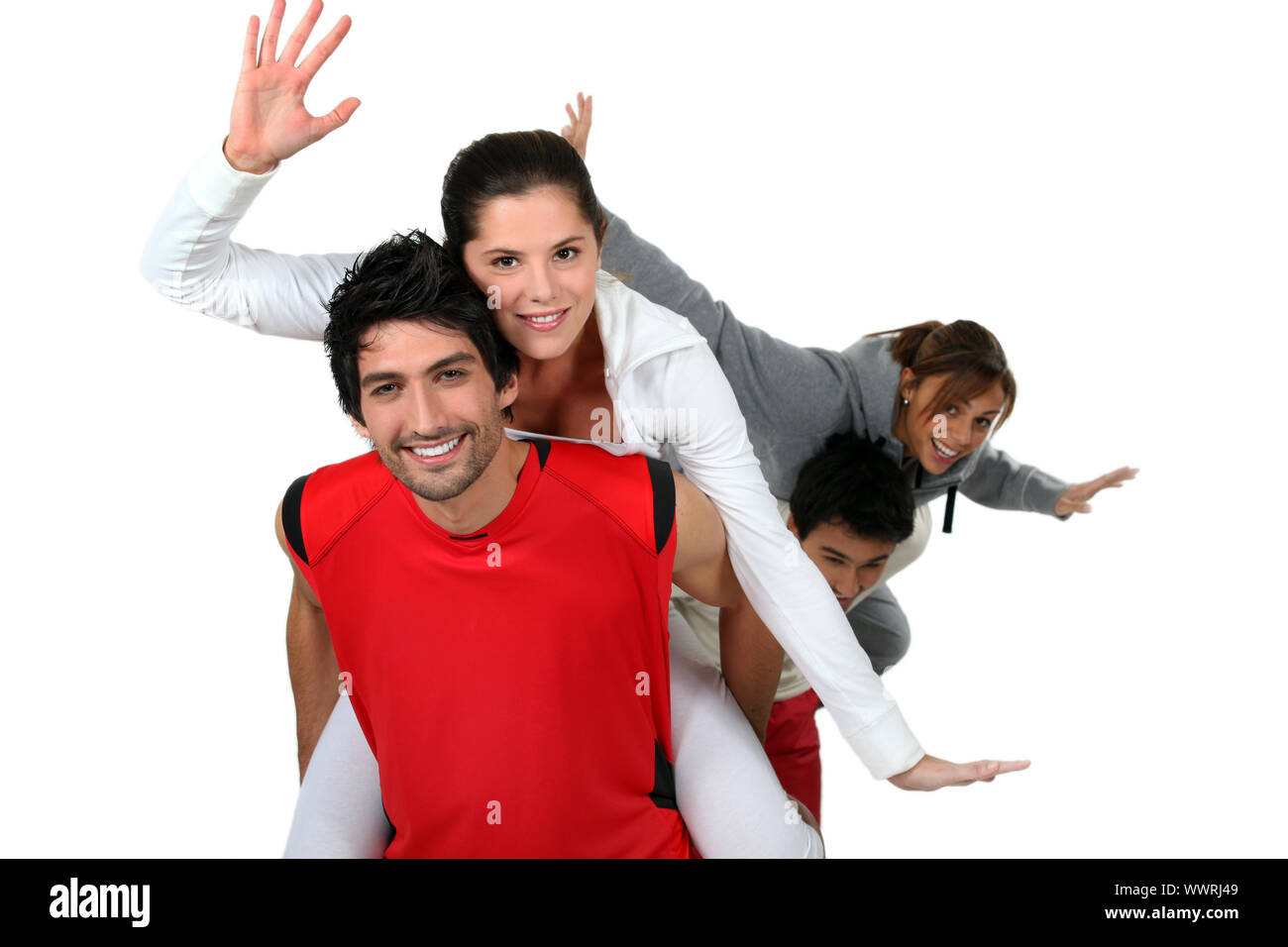 Piggy back race Stock Photo - Alamy