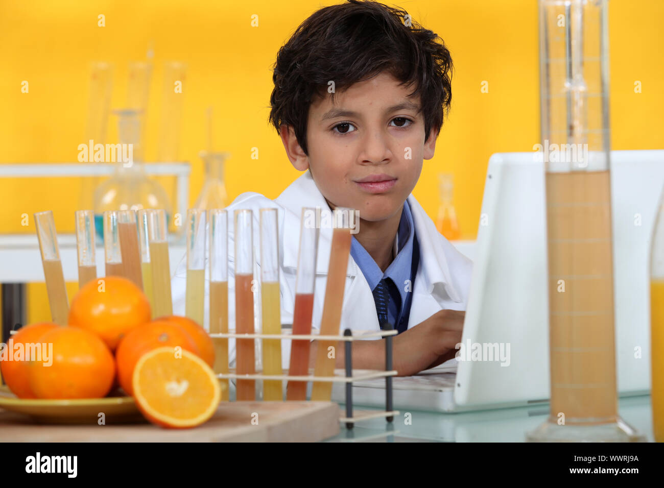 Young boy in laboratory Stock Photo - Alamy