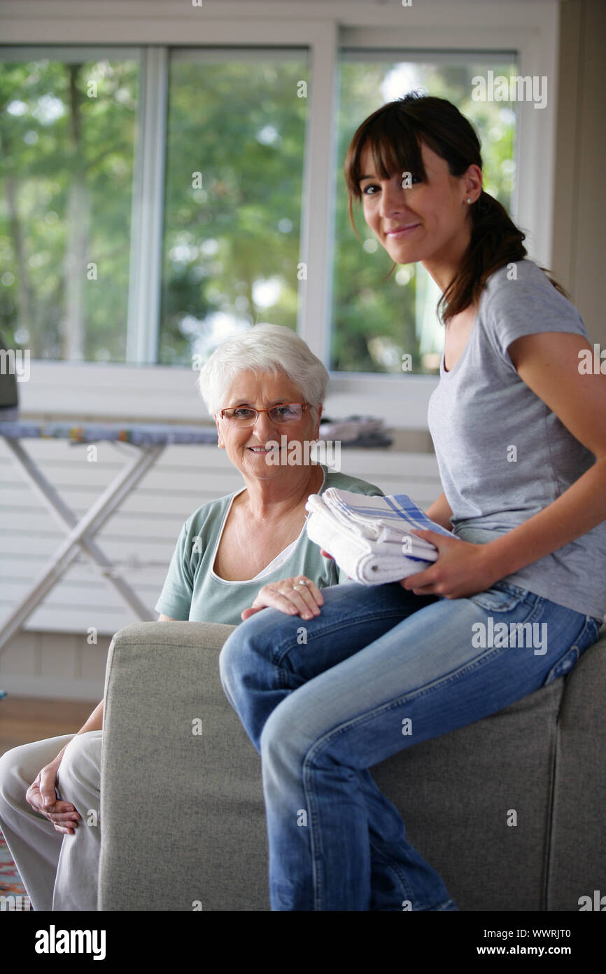 Work to help elderly Stock Photo - Alamy