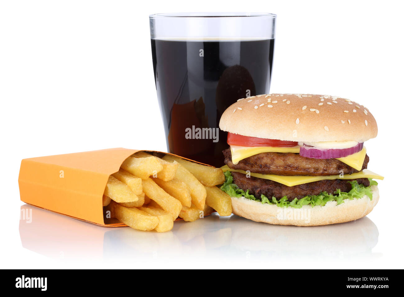 Double cheeseburger fries hi-res stock photography and images - Alamy