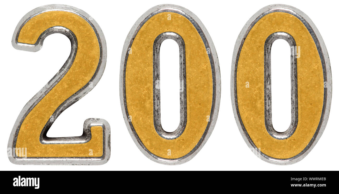 Metal numeral 200, two hundred, isolated on white background Stock ... Metal numeral 200, two hundred, isolated on white background Stock ...