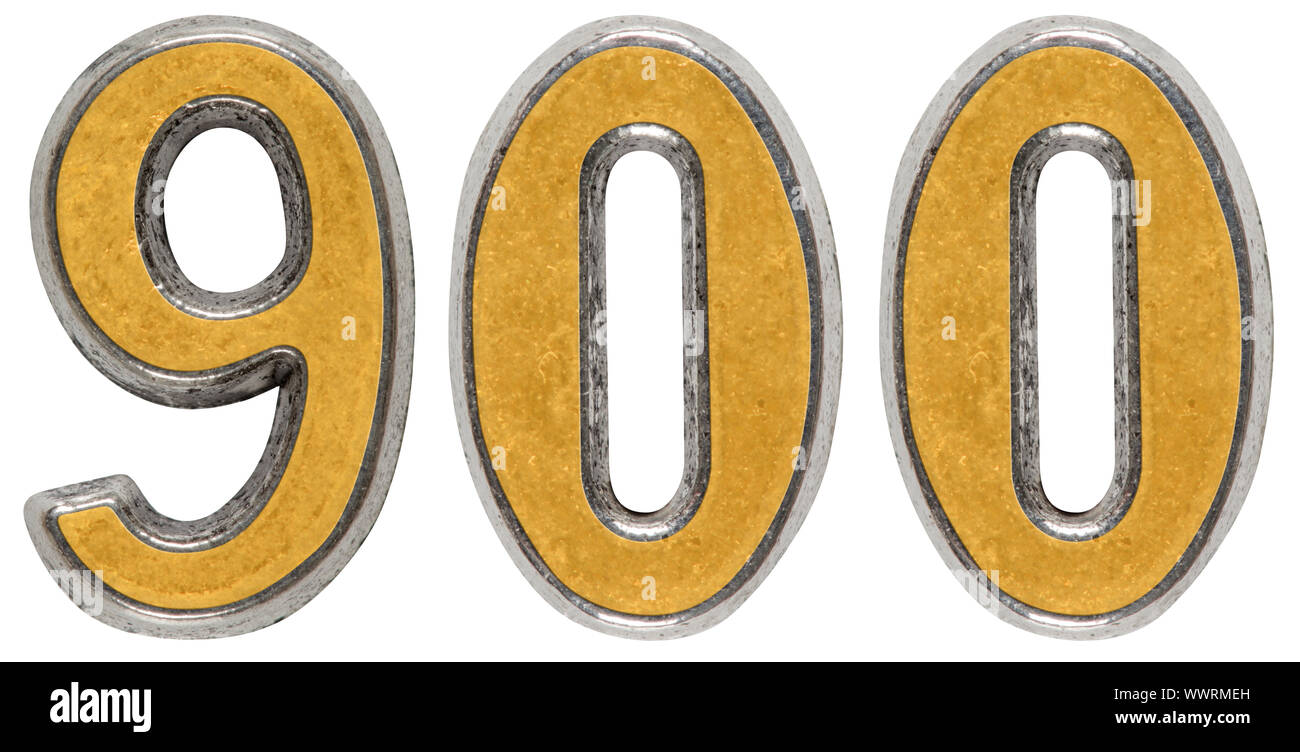 Metal numeral 900, nine hundred, isolated on white background Stock ...