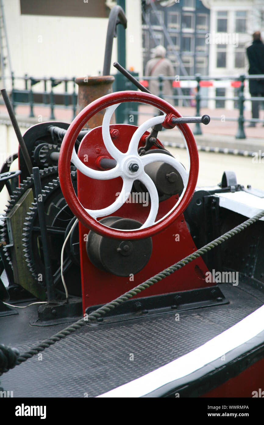 machine wheel of a boat in amsterdam Stock Photo - Alamy