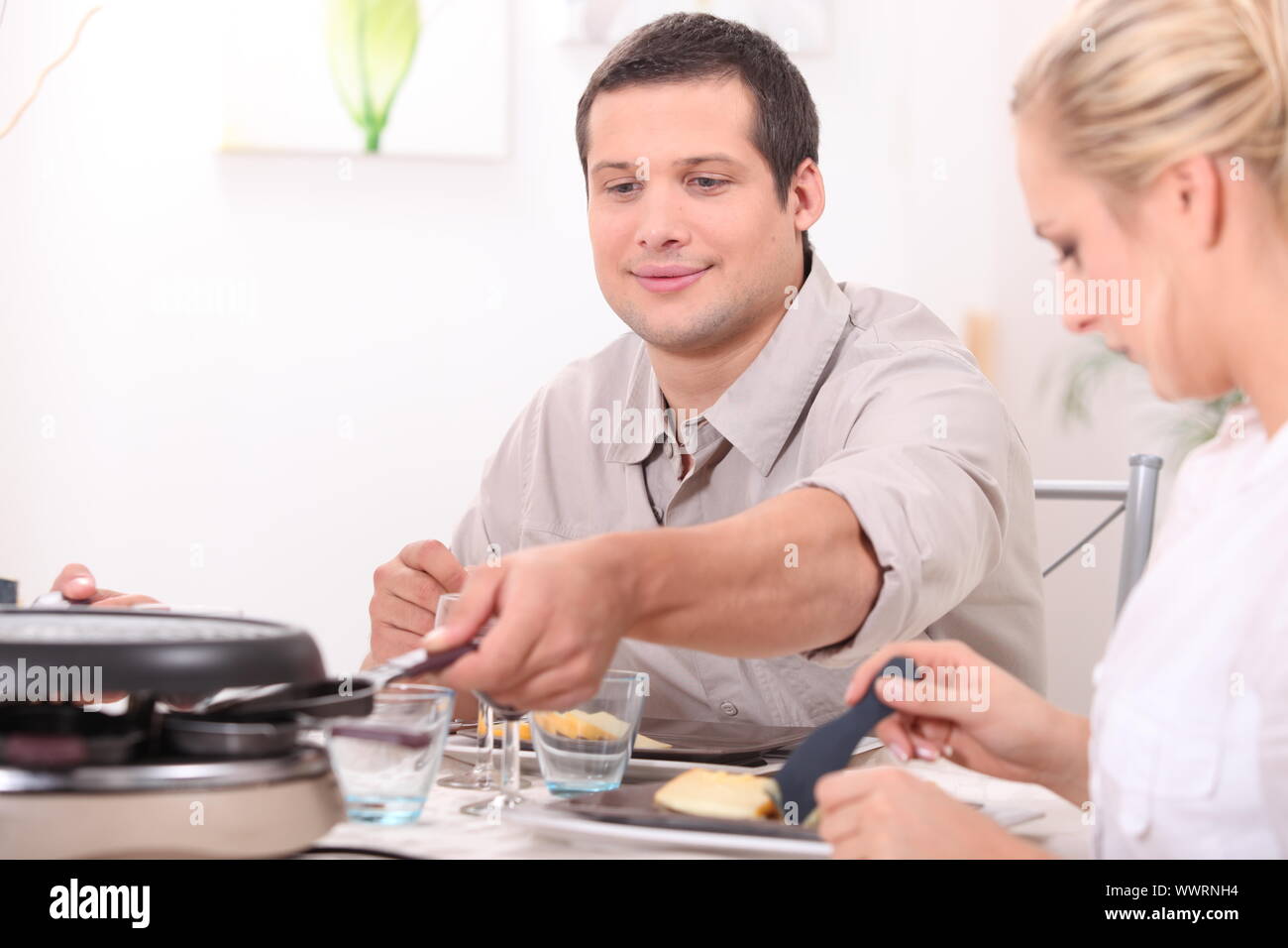 Raclette cheese round hi-res stock photography and images - Alamy