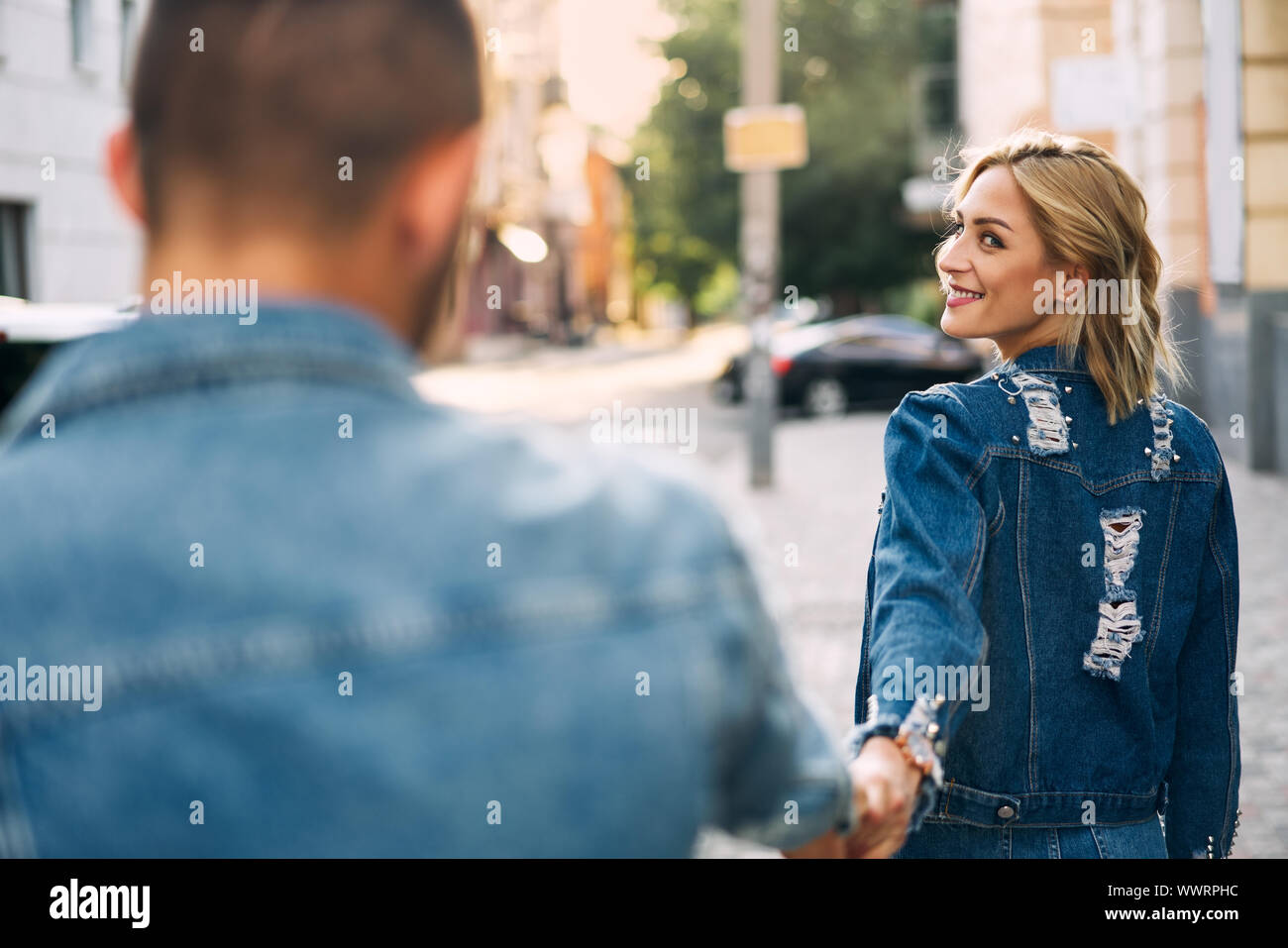 Follow concept young beautiful woman hi-res stock photography and ...