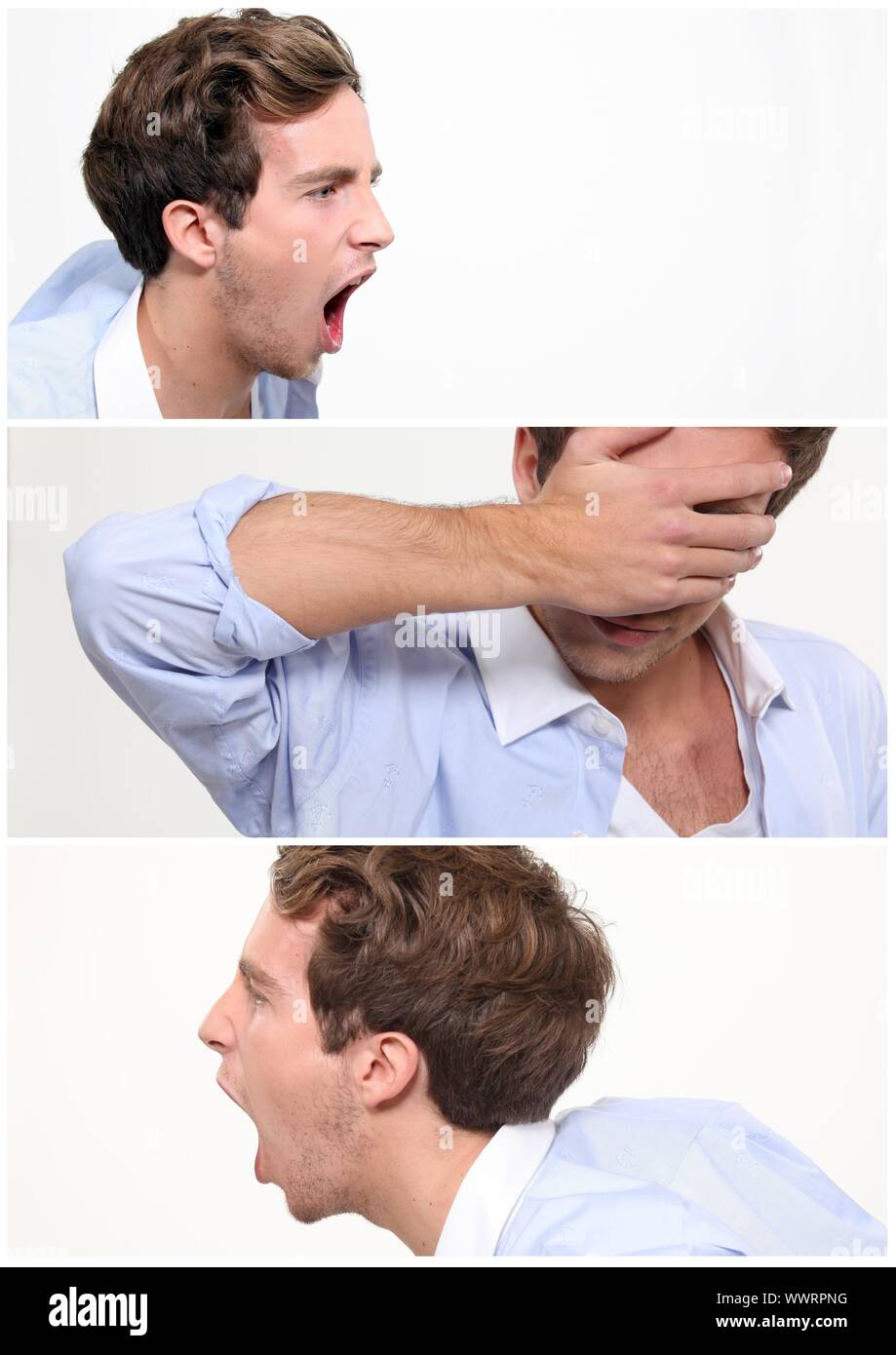 Young man shouting Stock Photo - Alamy