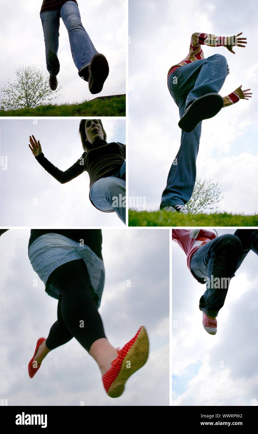 Various people jumping Stock Photo - Alamy