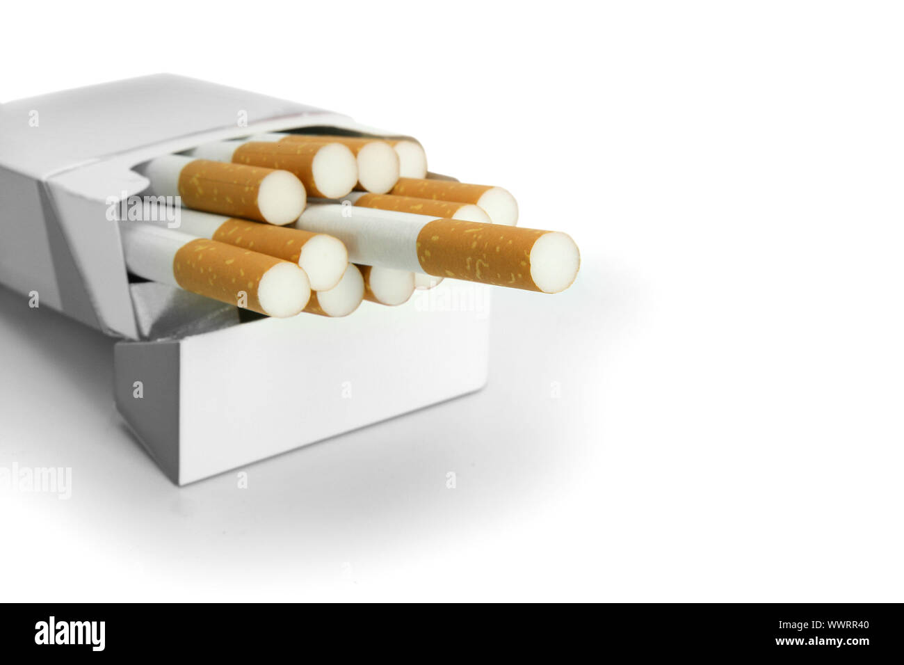 Open packet of cigarettes Stock Photo - Alamy