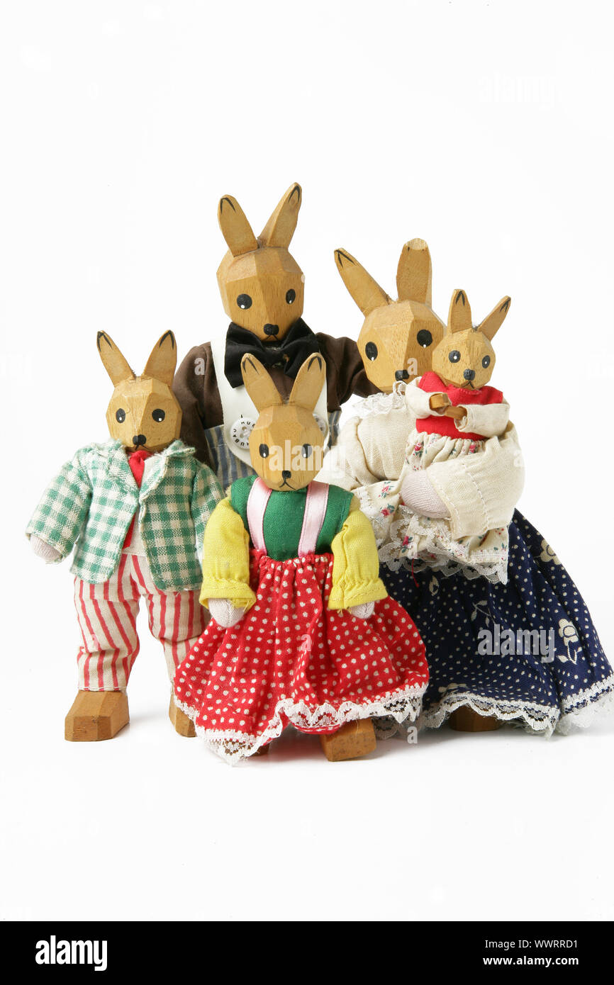 Family of toy rabbits Stock Photo - Alamy