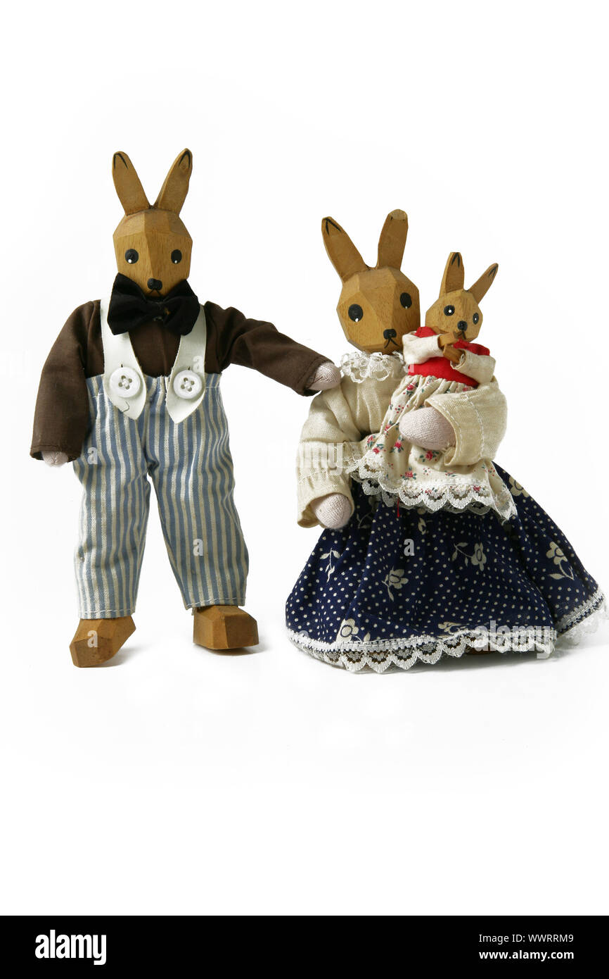 Toy rabbit family Stock Photo - Alamy
