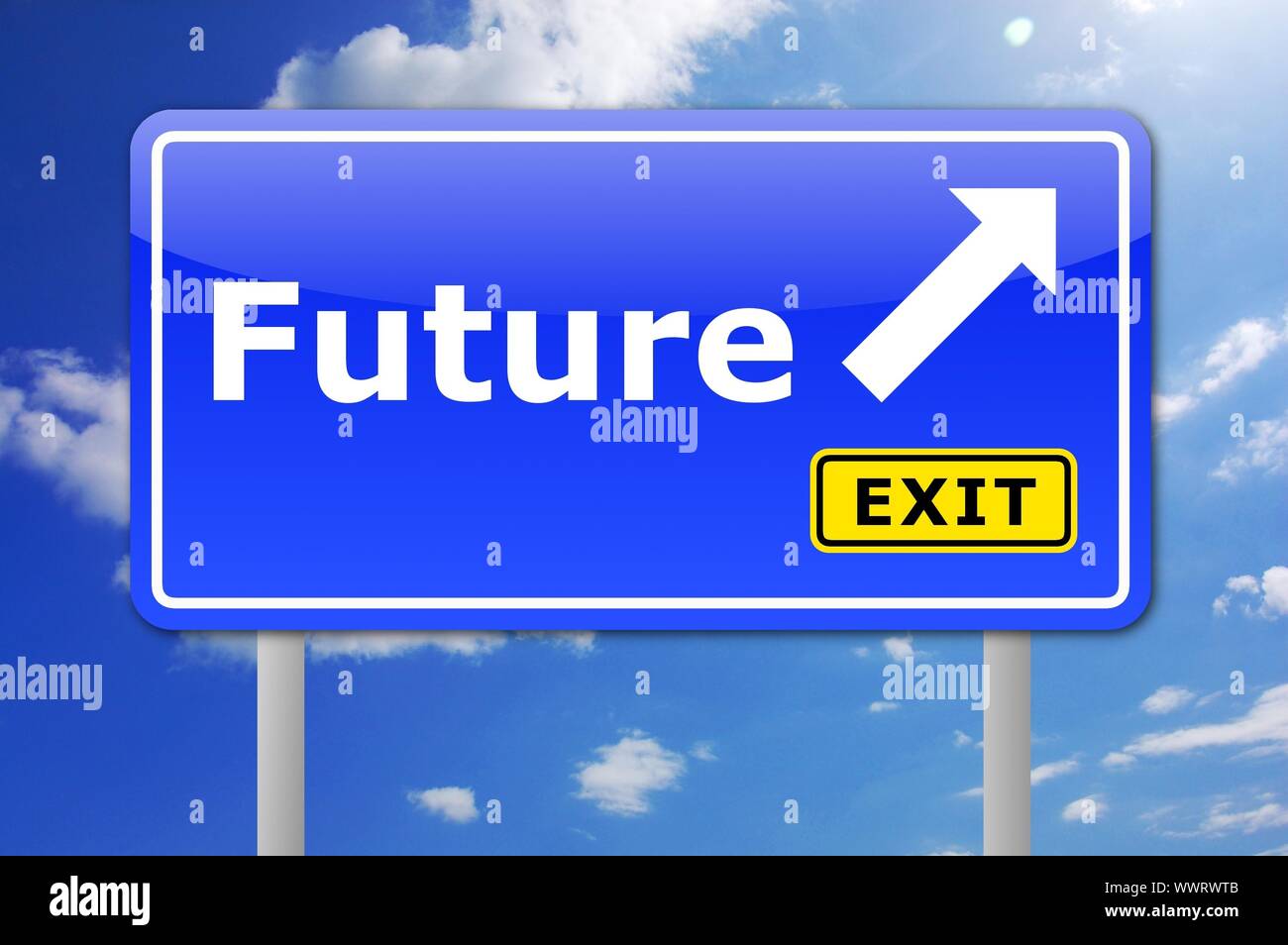 future written on a road sign illustration showing time concept Stock ...