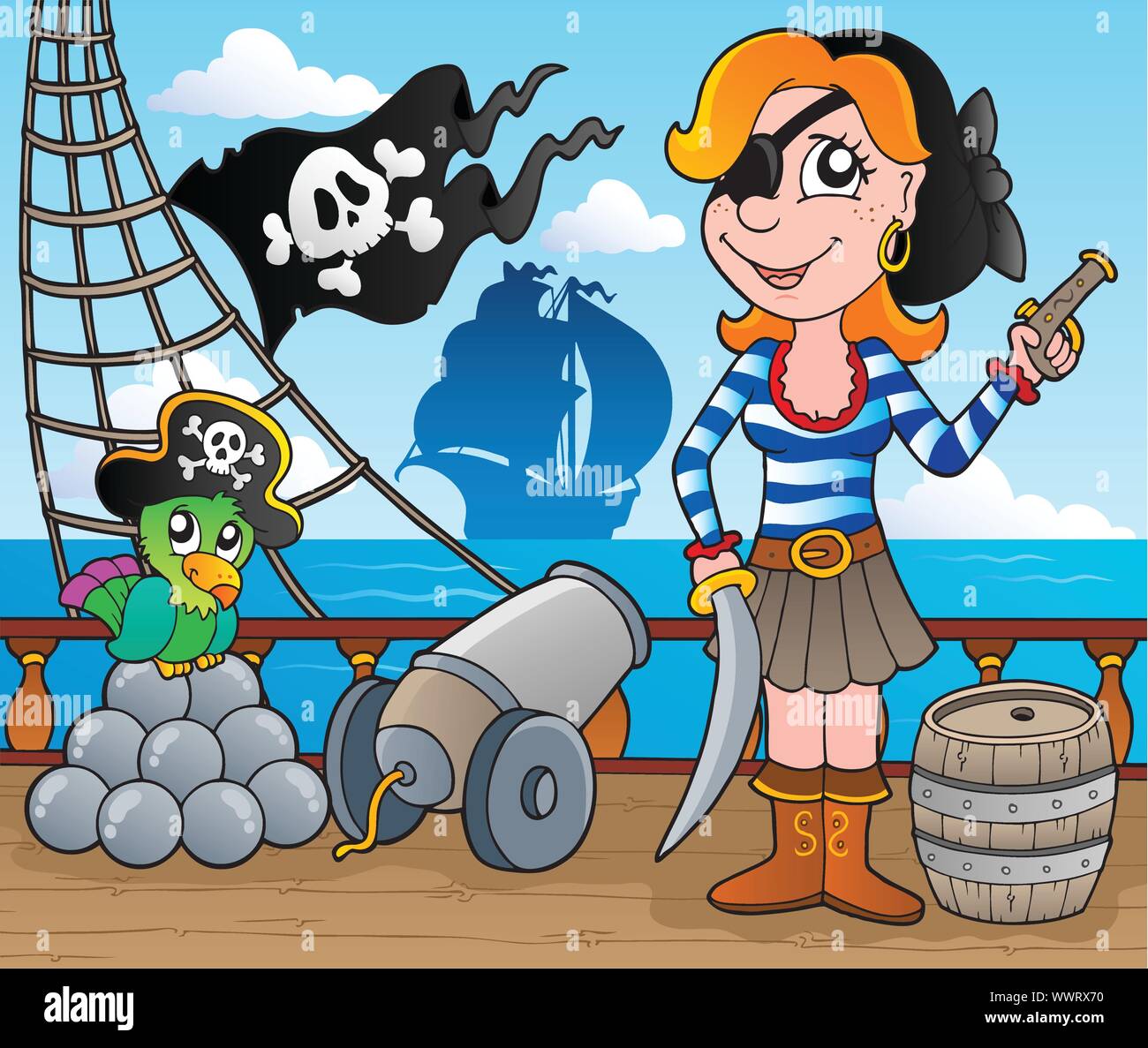 Pirate ship deck theme 8 Stock Vector Image & Art - Alamy