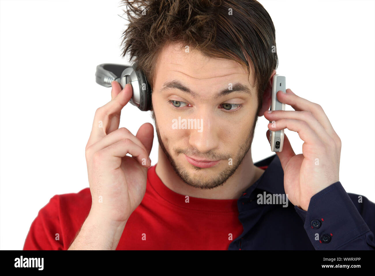 Concept shot showing work and leisure for a young man Stock Photo - Alamy