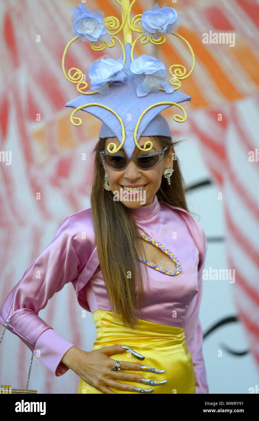 Tracy Rose - hat designer - at London Fashion Week, 2019 Stock Photo ...