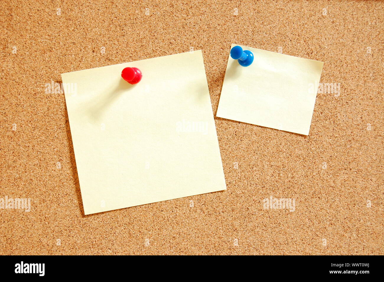 blank and empty sheet paper with pin on bulletin board Stock Photo - Alamy