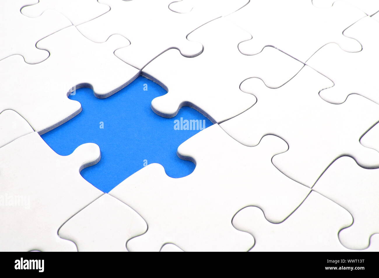 puzzle with missing piece showing concept for problem and solution ...