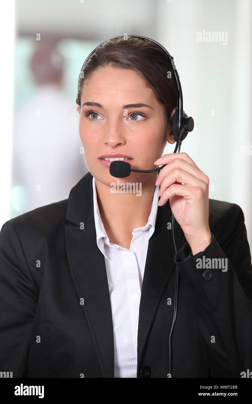 Customer service woman Stock Photo - Alamy