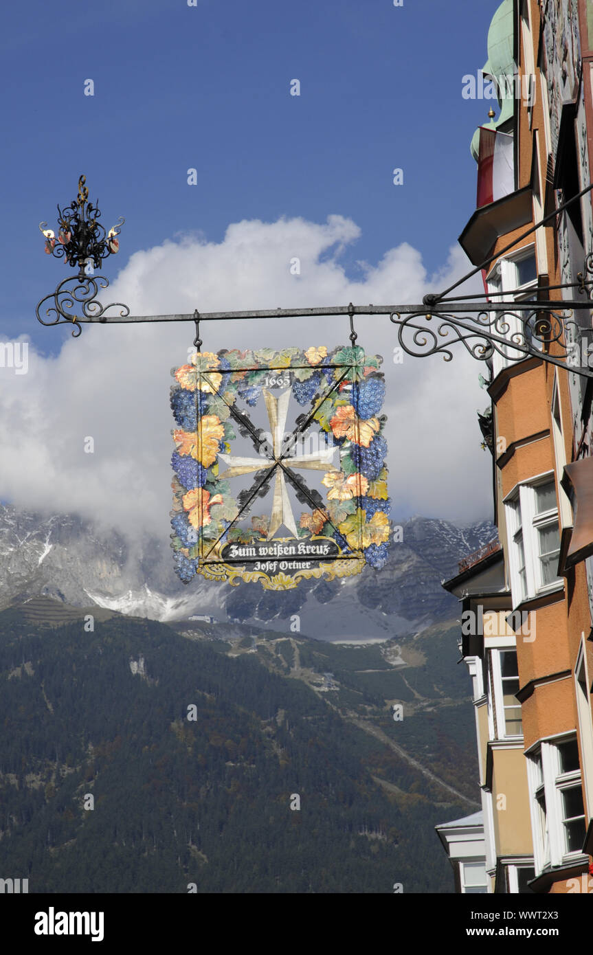 Inn sign in Innsbruck Stock Photo - Alamy