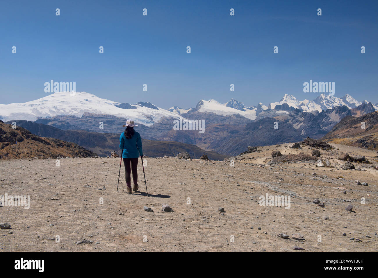 View of the Cordillera Raura climbing Cuyoc Pass on the Cordillera ...