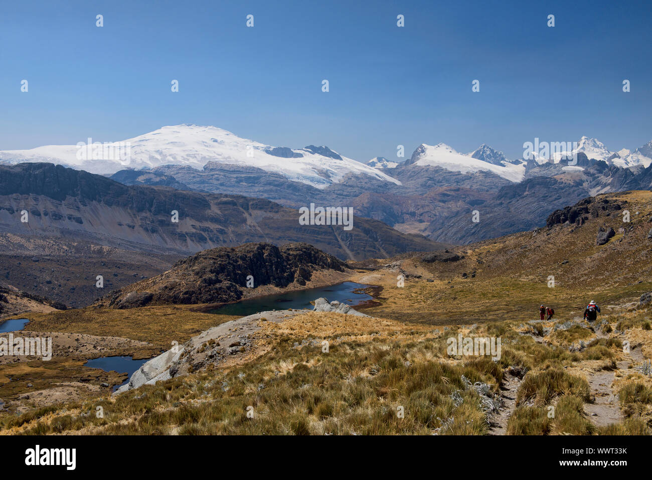 View of the Cordillera Raura climbing Cuyoc Pass on the Cordillera ...