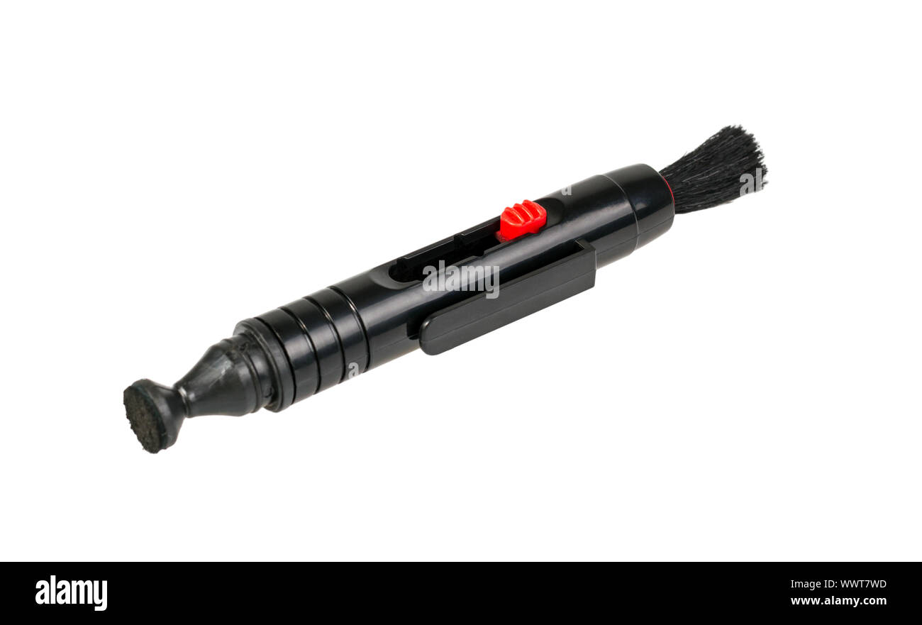 Pocket Lens Pen and Brush for cleaning Camera isolated on white ...