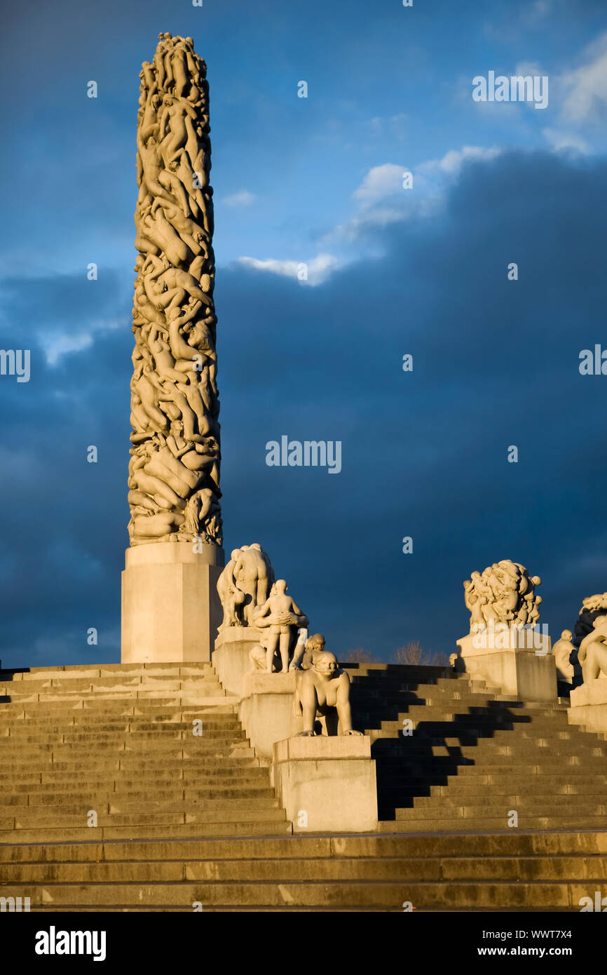 The monolith at the vigeland park in Oslo, Norway Stock Photo - Alamy