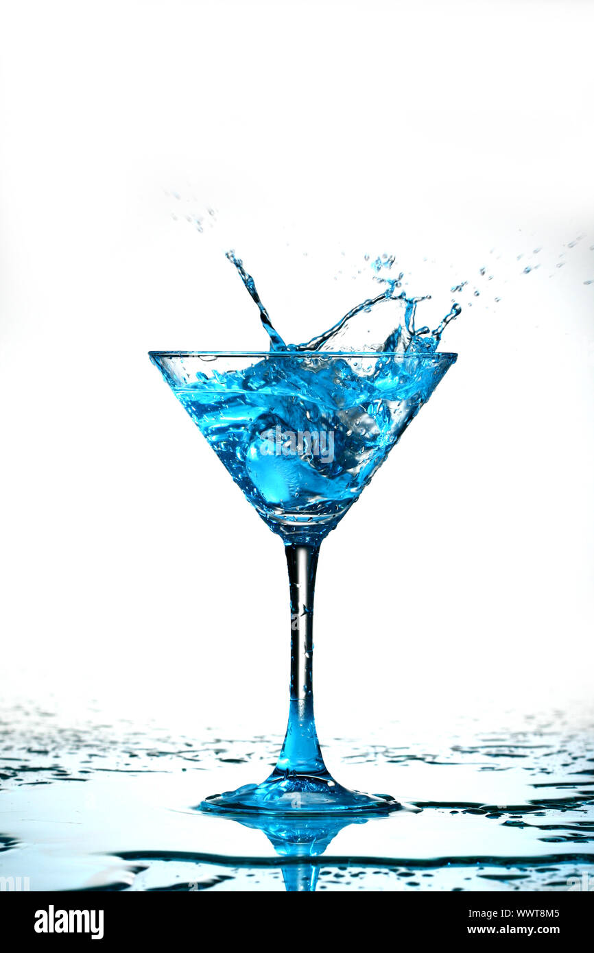 Blue cocktail splashes isolated hi-res stock photography and images - Alamy