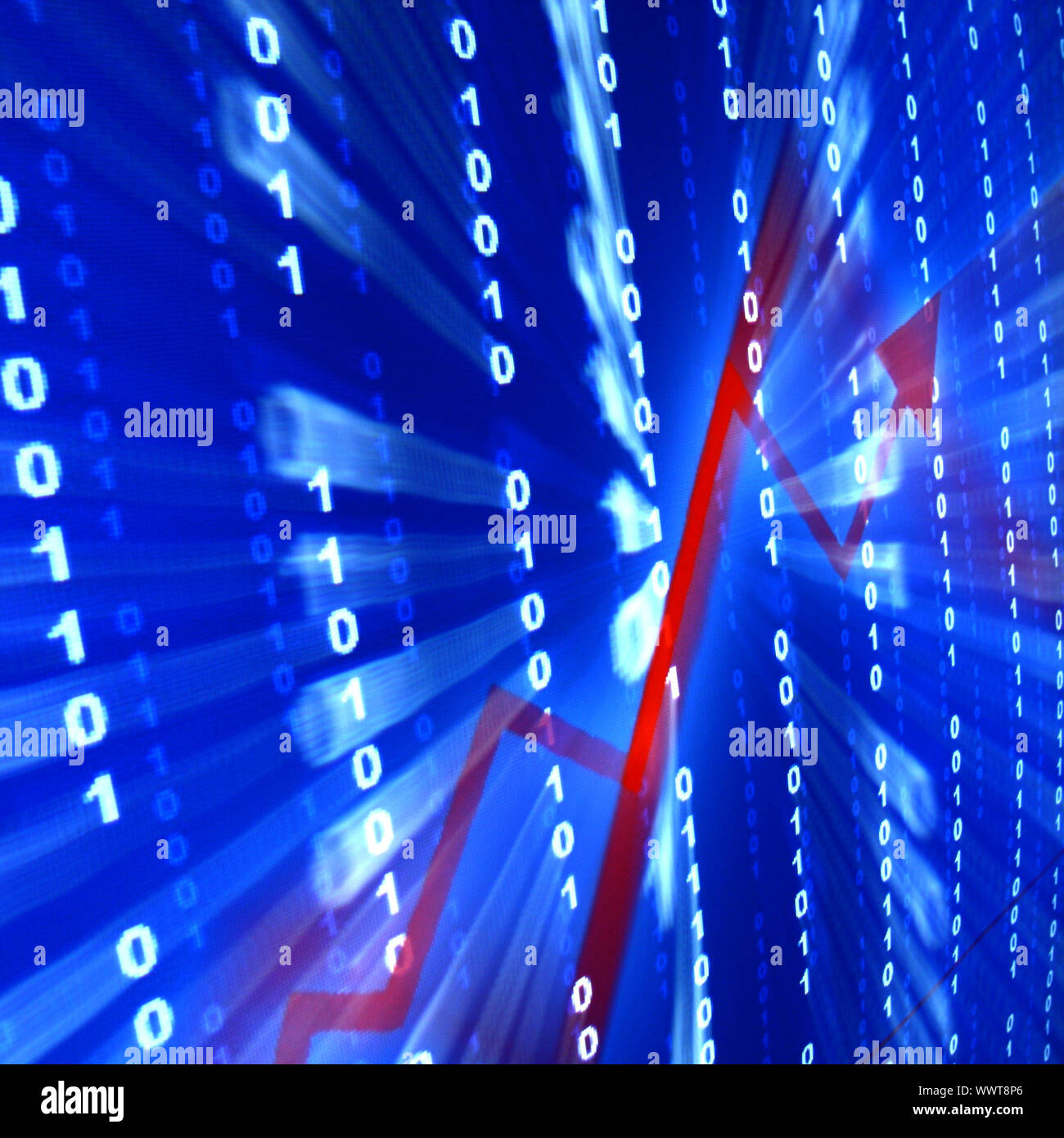 red graph in abstract data space Stock Photo - Alamy
