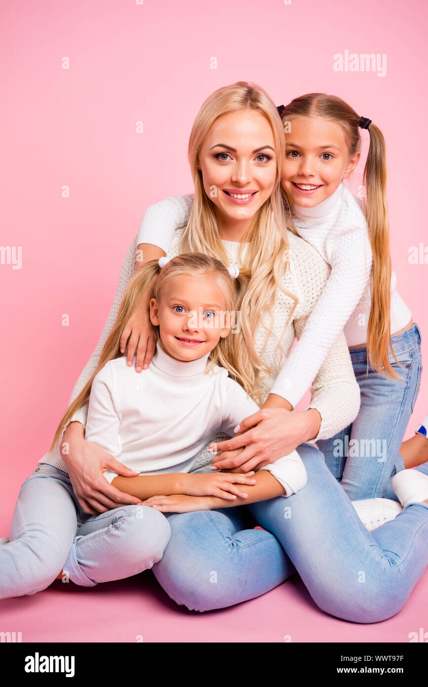 Portrait of nice-looking cute winsome attractive charming cheerful ...