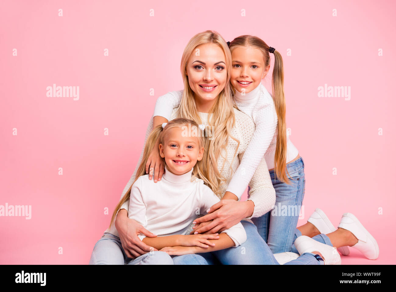 Portrait of nice-looking cute attractive charming cheerful cheery ...