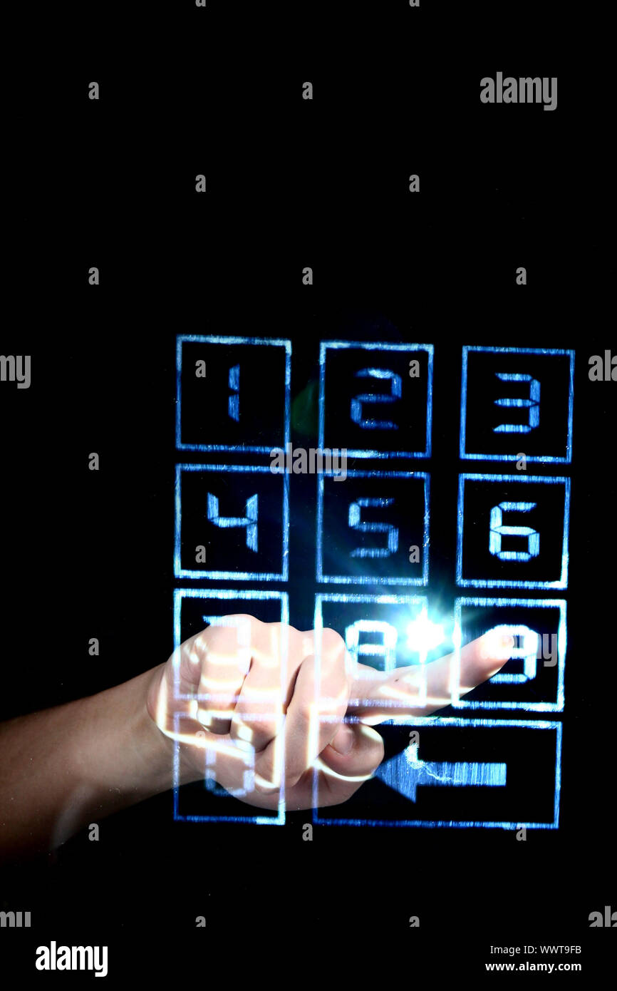 enter secret code on numpad security control Stock Photo - Alamy