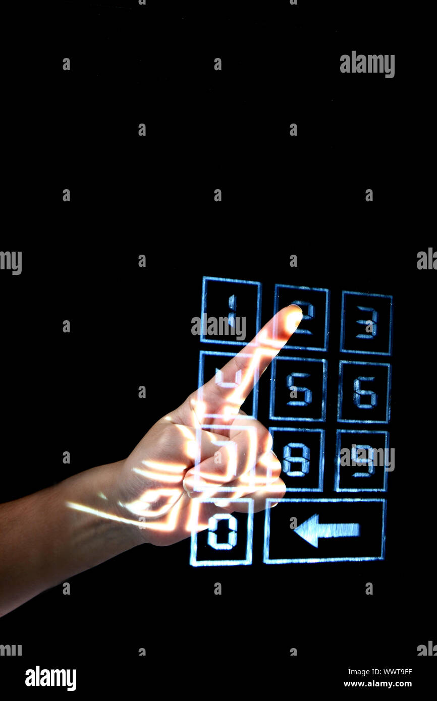 enter secret code on numpad security control Stock Photo - Alamy