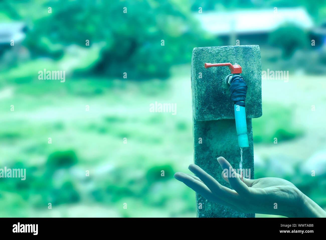 Save water hand drop hi-res stock photography and images - Alamy