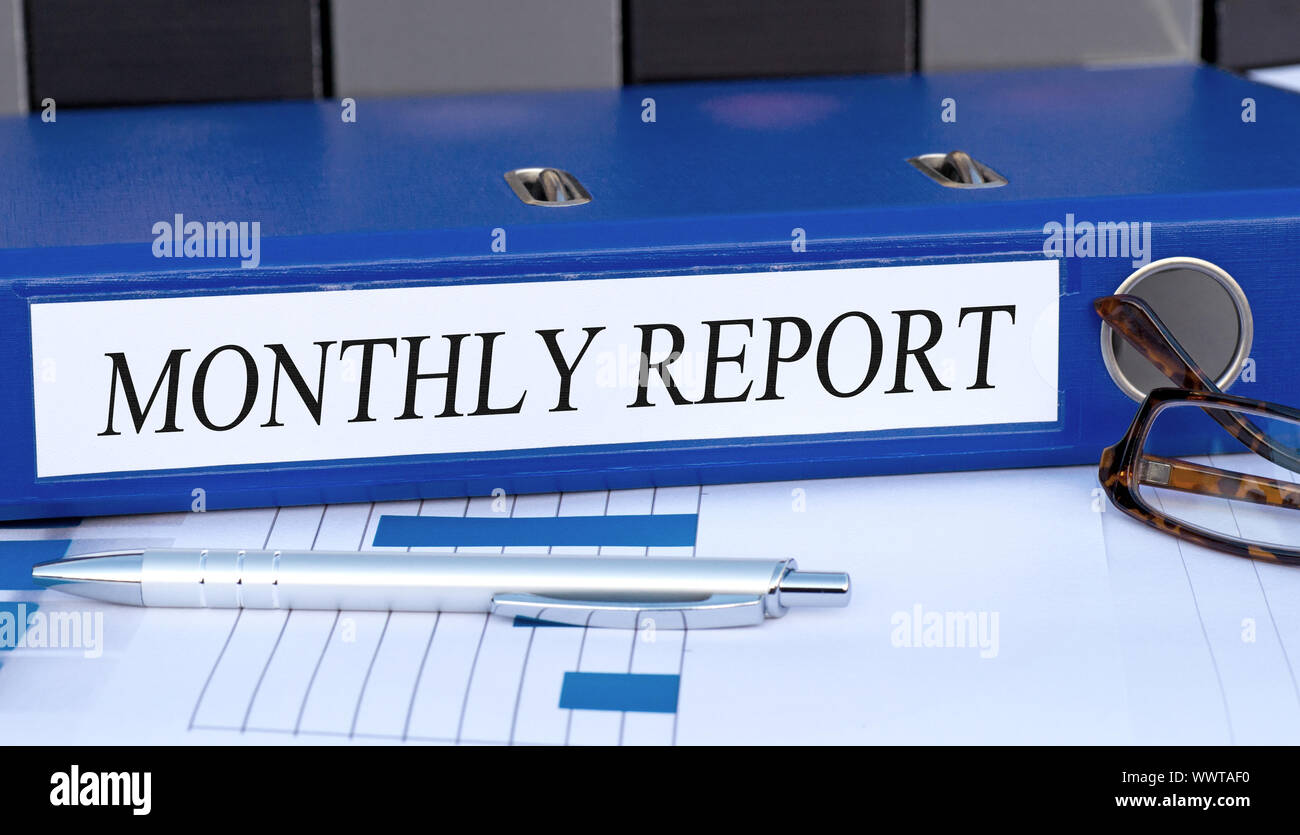 Monthly Report Binder in the Office Stock Photo - Alamy