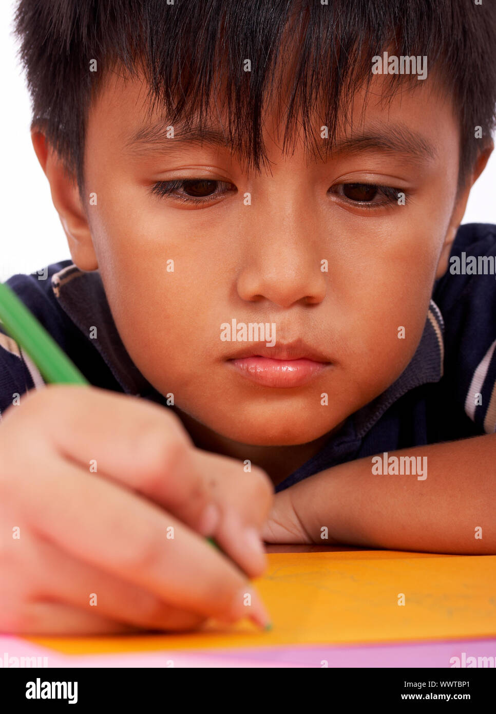 Artistic Young Boy Showing His Skill At Drawing Stock Photo - Alamy