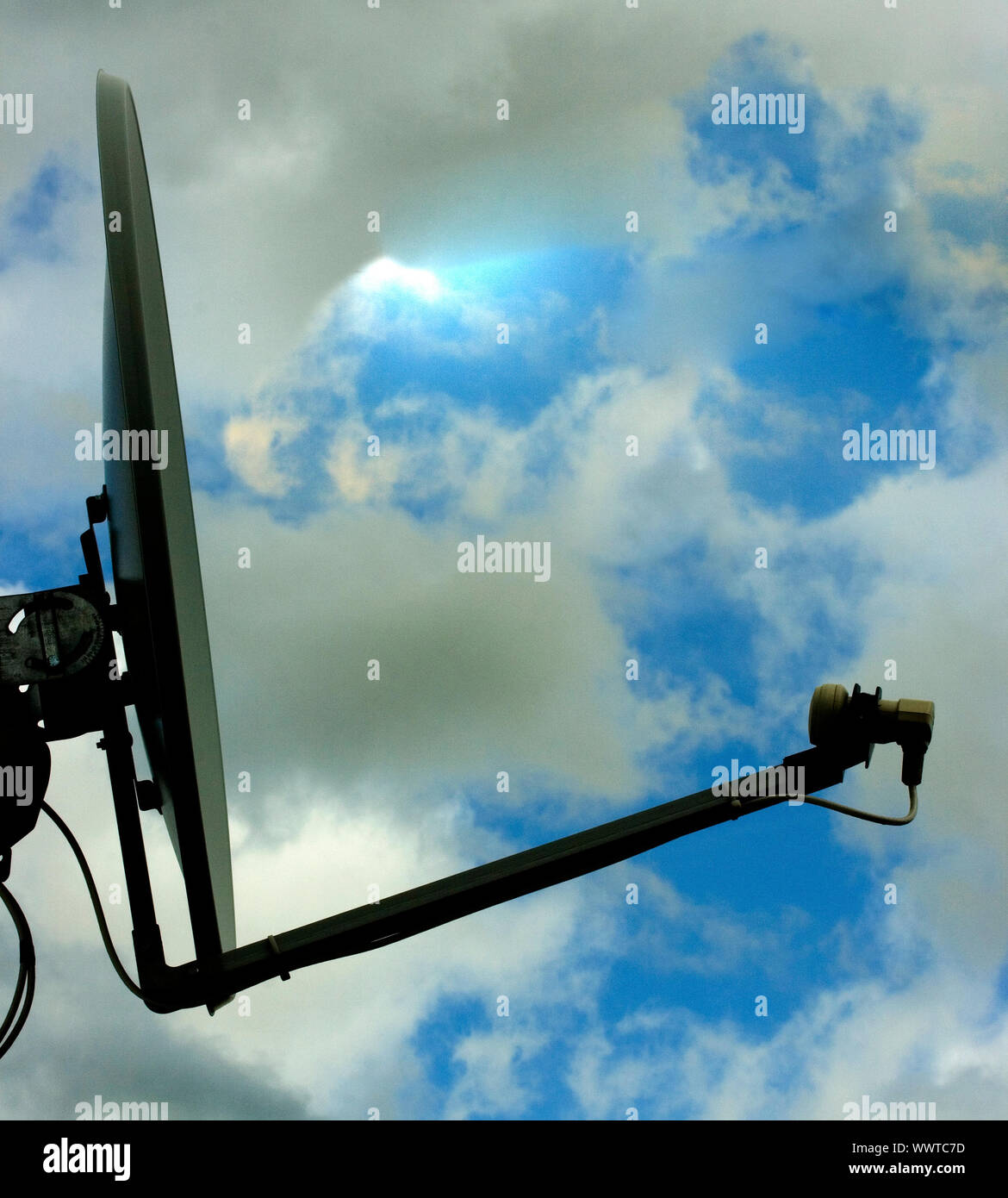 Communications And Tv Using A Satellite Dish Stock Photo - Alamy