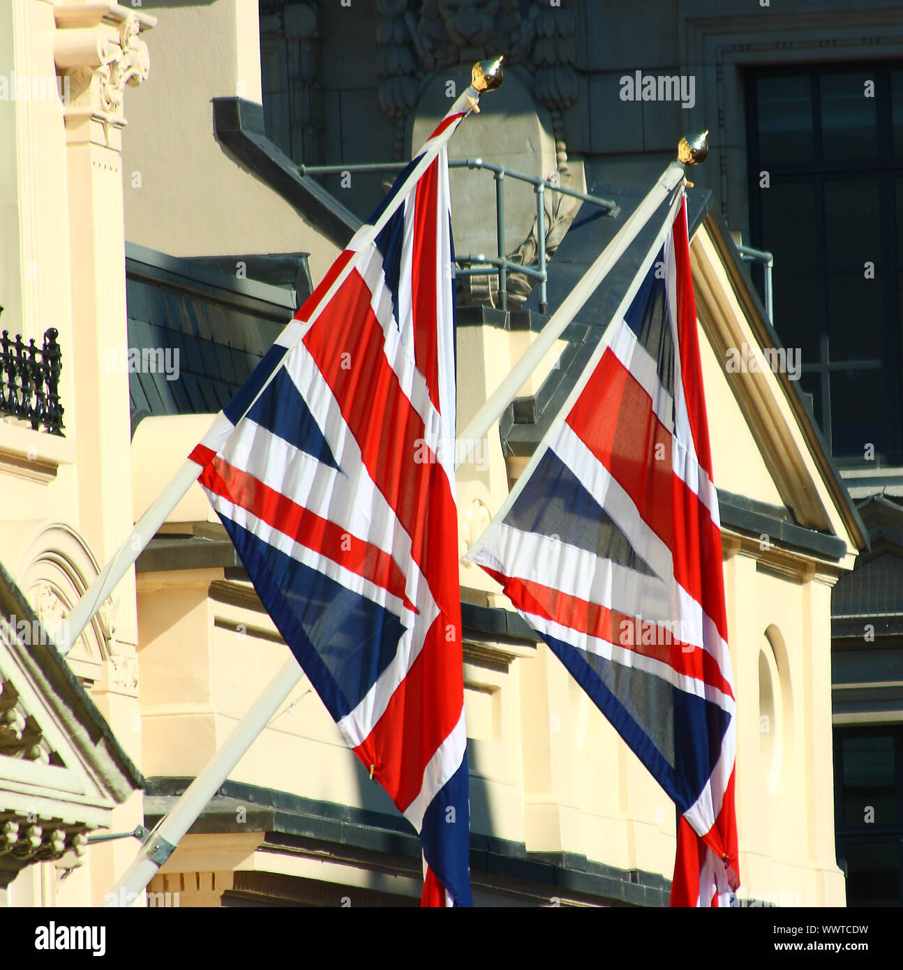 London uk union jacks flying hi-res stock photography and images - Alamy