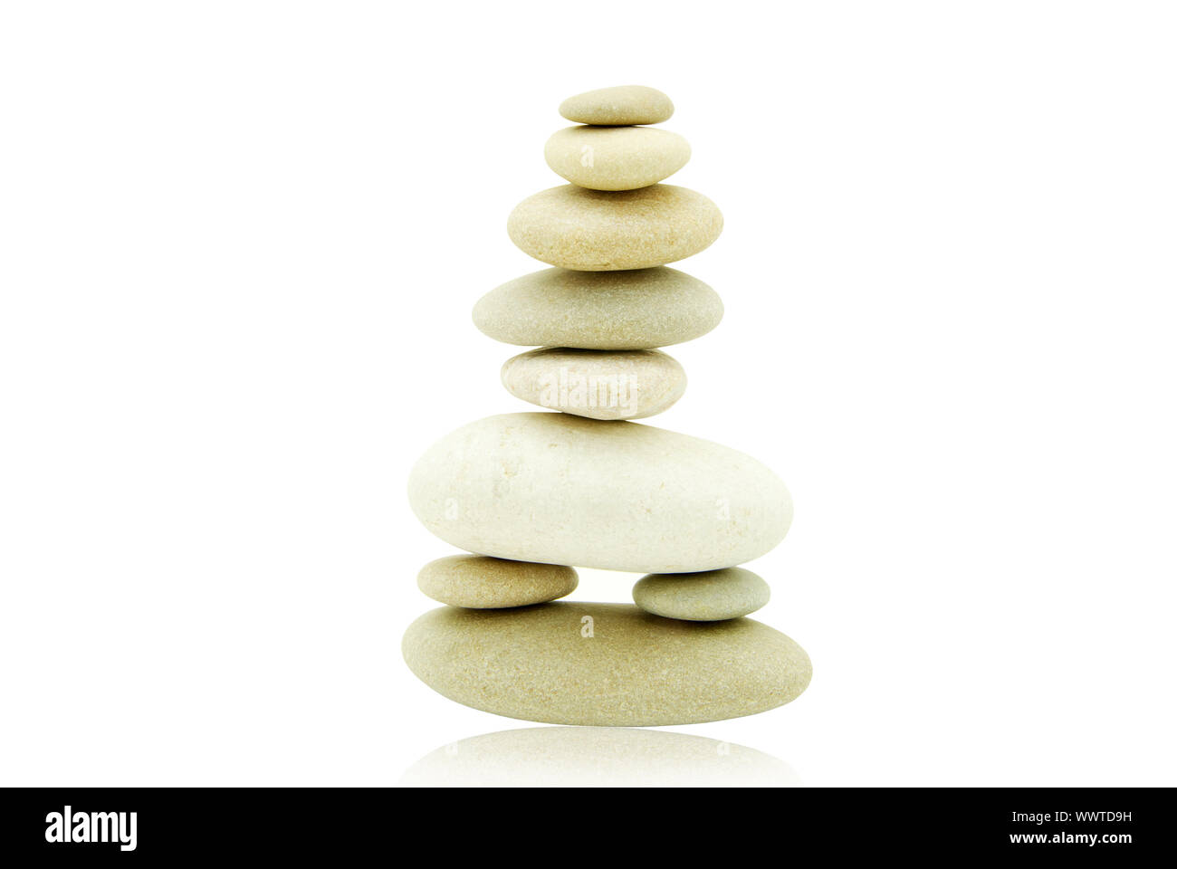 Stack of balanced stones on a white background Stock Photo - Alamy