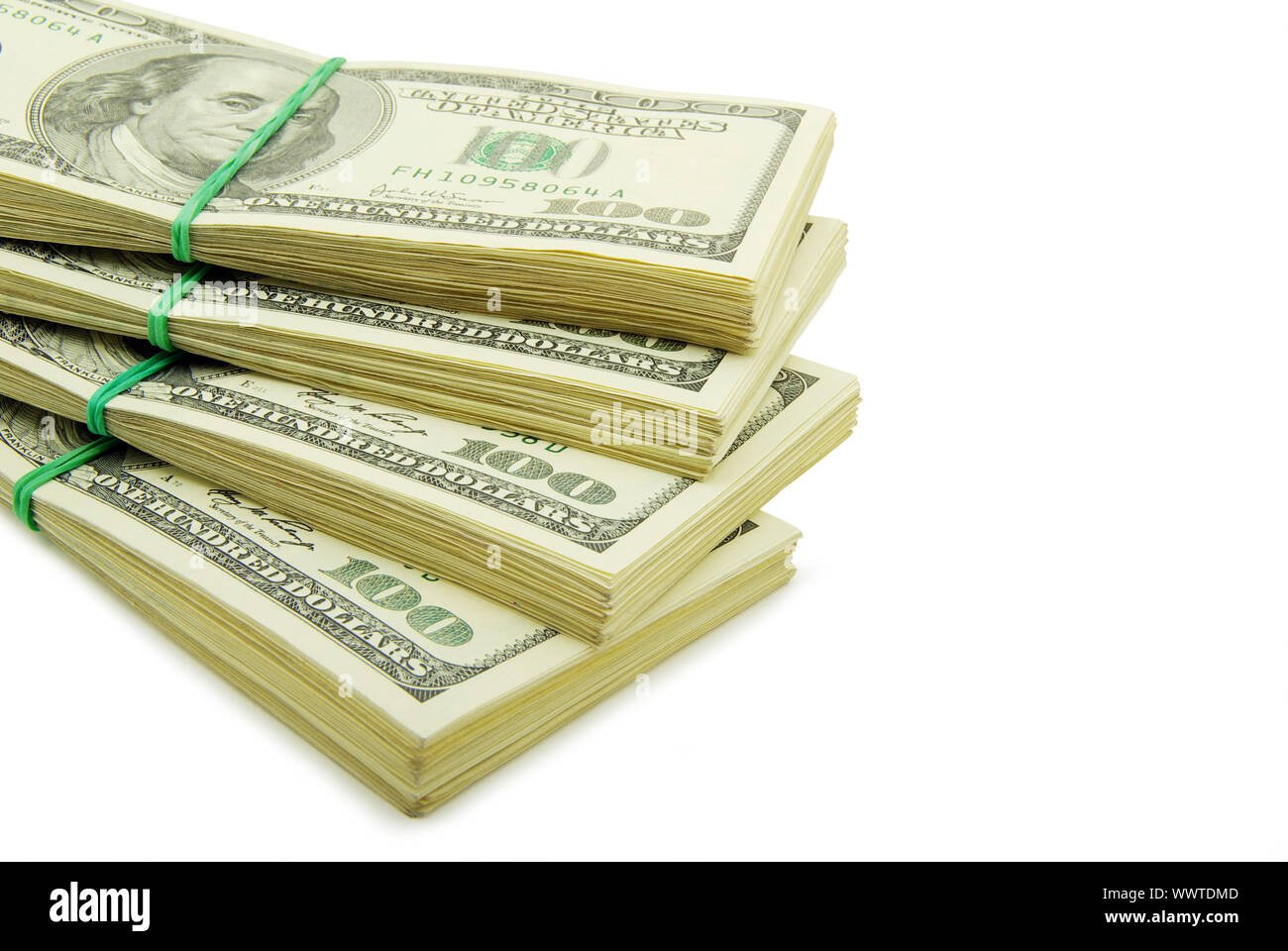 stock of money isolated on white background Stock Photo - Alamy