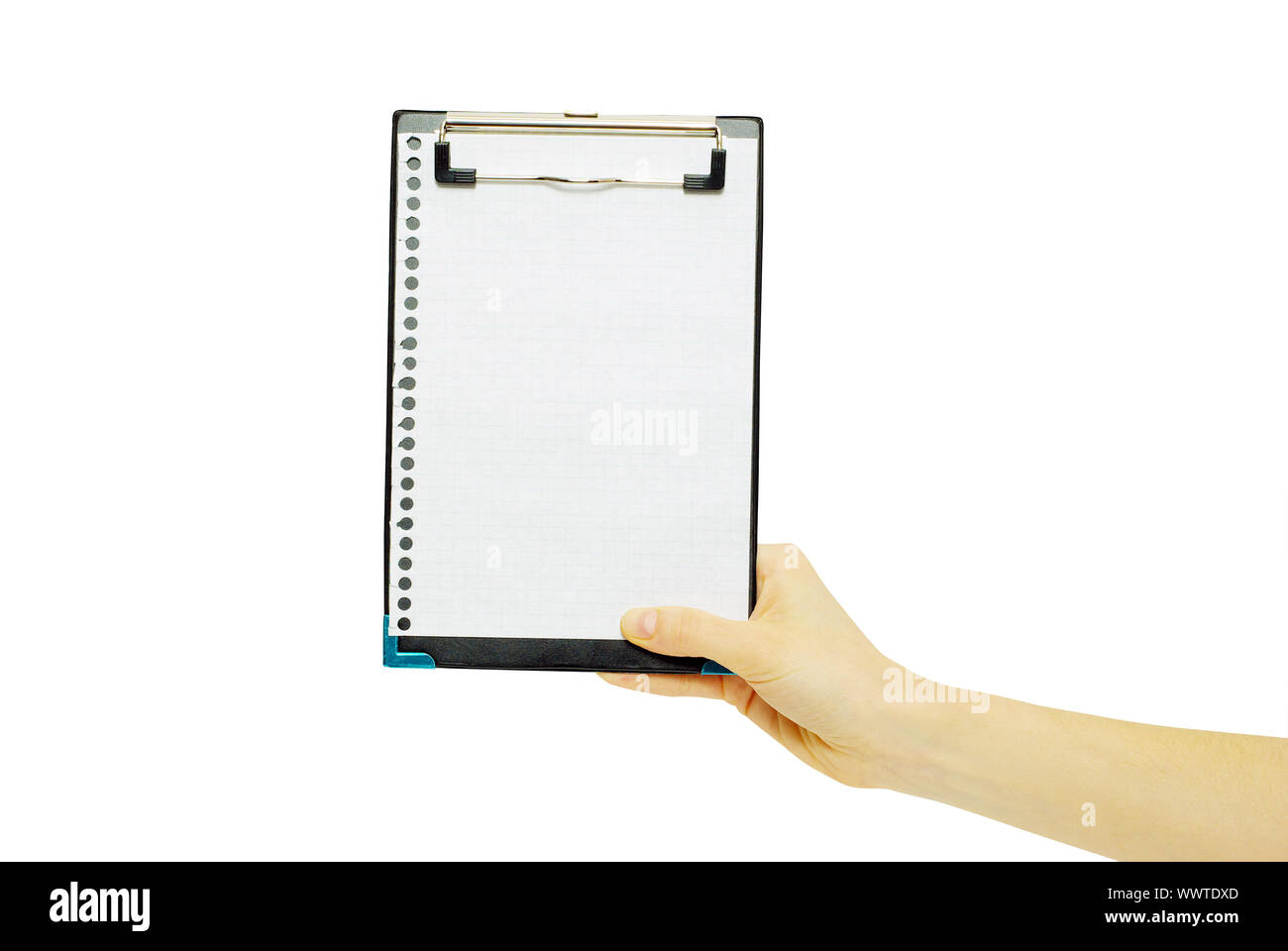 Hand holding a white paper Stock Photo - Alamy