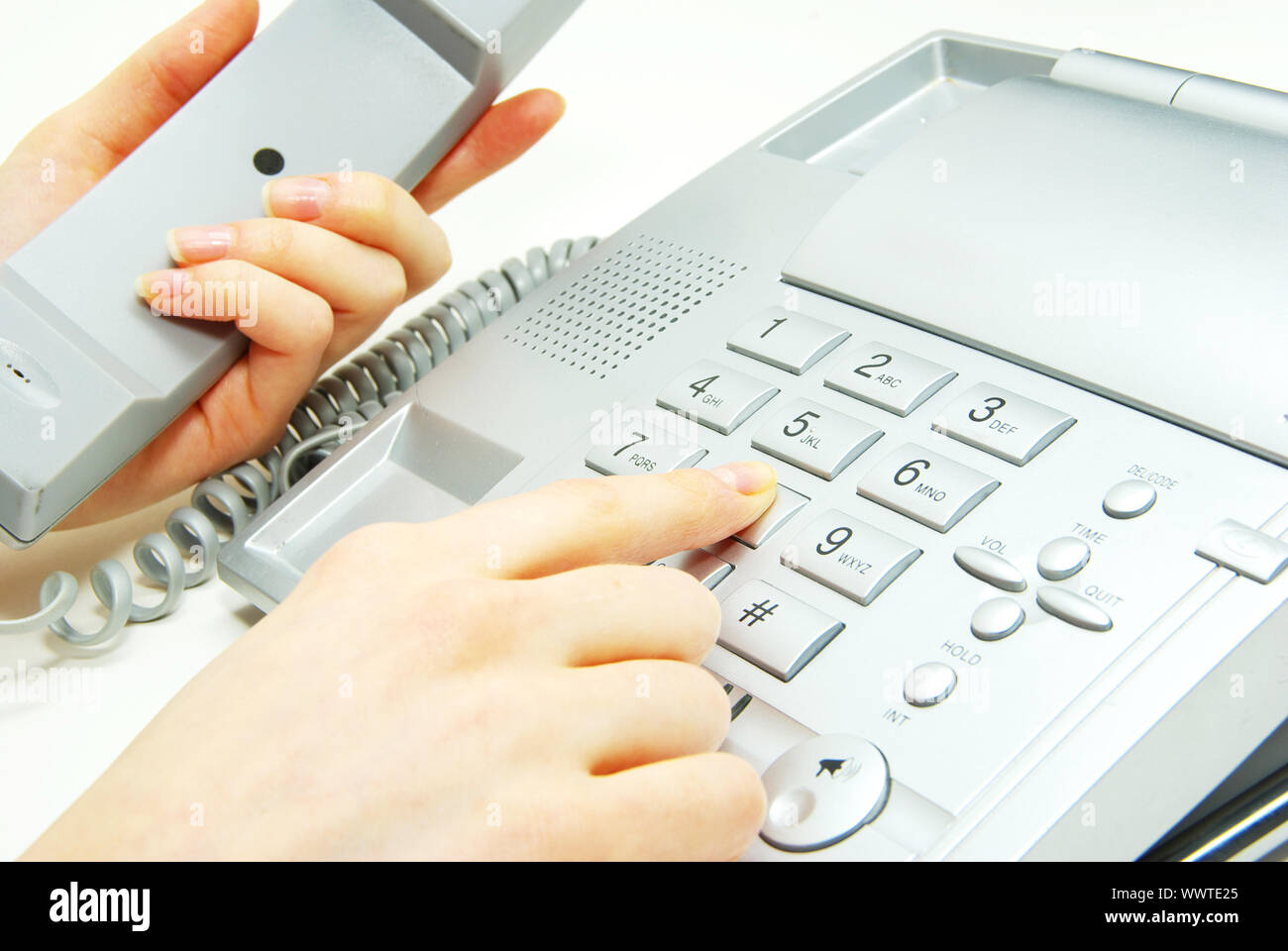finger with blue telephone keypad Stock Photo - Alamy