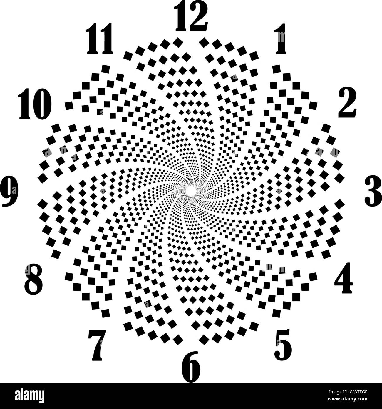 clock dial black big numbers diamond back swirl signs pointing negative ...