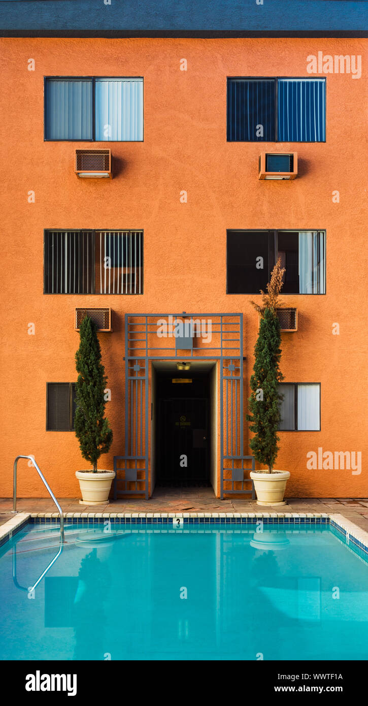 Building facade and the swimming pool Stock Photo - Alamy